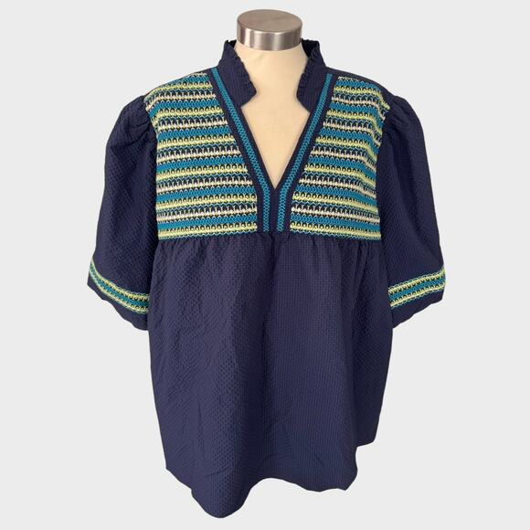Grace + Karma | Tops | Grace Karma Womans 3x Short Sleeve Blue ...